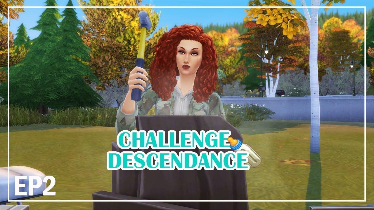 LE DÉBUT D'UNE CABANE EP2 | CHALLENGE DESCENDANCE | Les Sims 4 | Let's ...